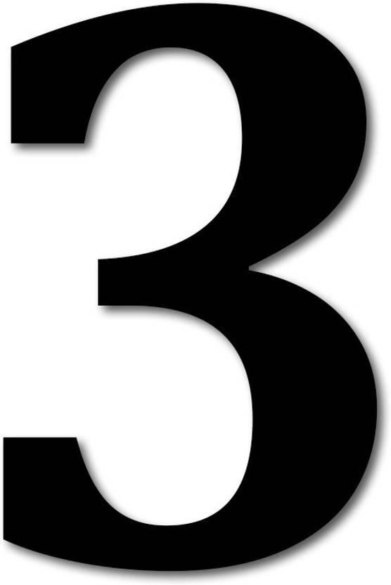 Chalk My Theme 9 Inch Large Wooden Number 3 in Black Price in India ...