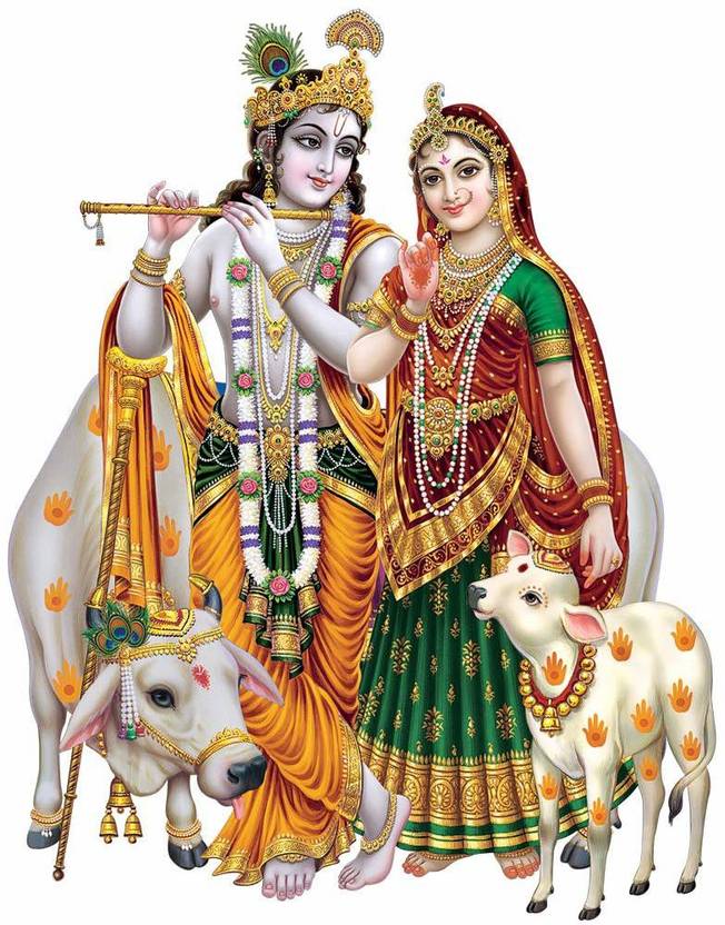 stylishdecor 60 cm spritual poster of lord radha krishna Self Adhesive ...