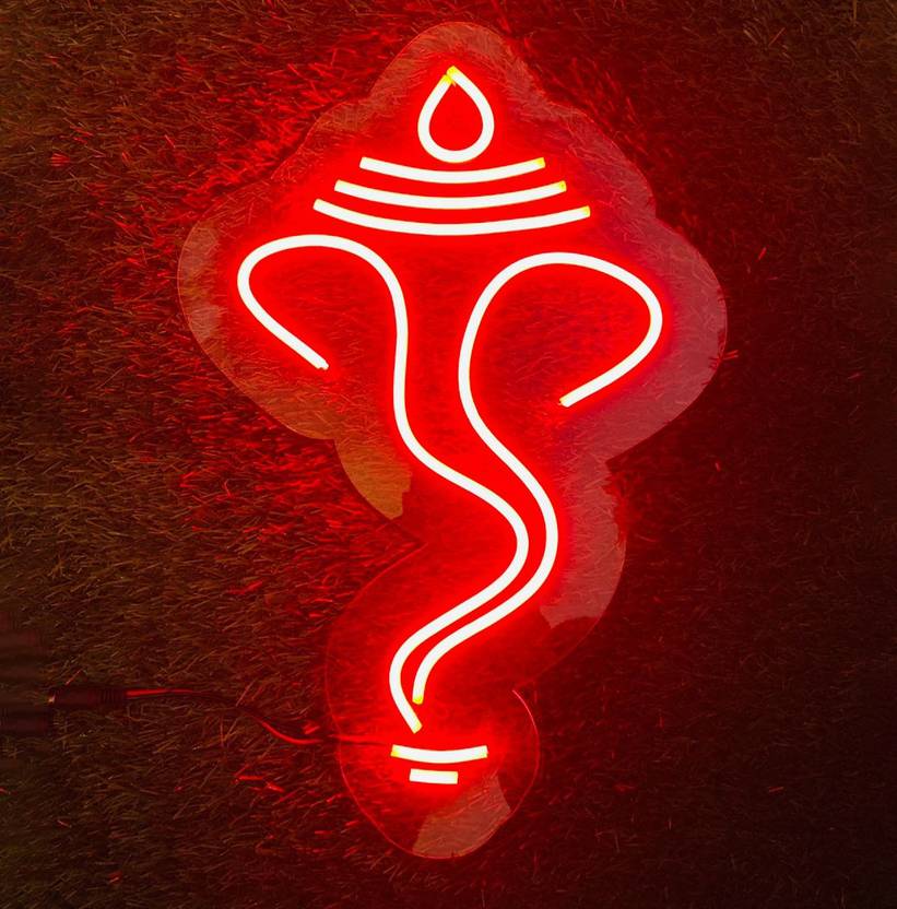 Infinity Entreprises Ganpati Ji Neon Sign | Red Color | Home Decor ...