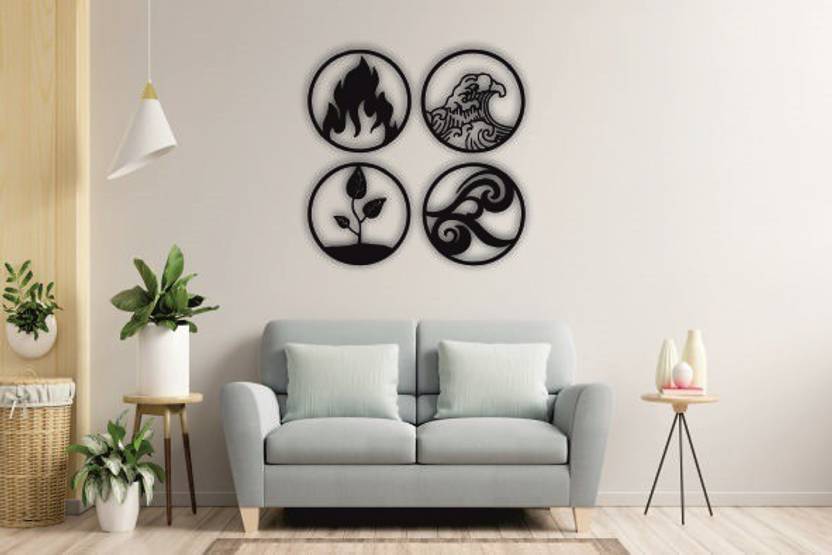 Sajosamaan Four Elements Wall Art, Nature 4 Element Symbol Wall Decor ...