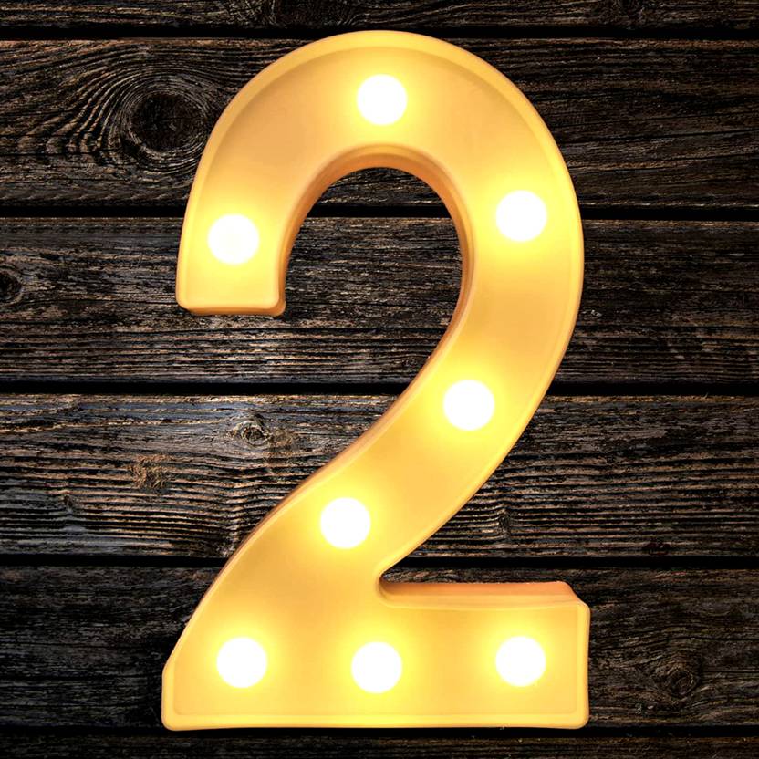 Shopperskart LED Marquee Number 2/Two for Birthday Anniversary Party ...