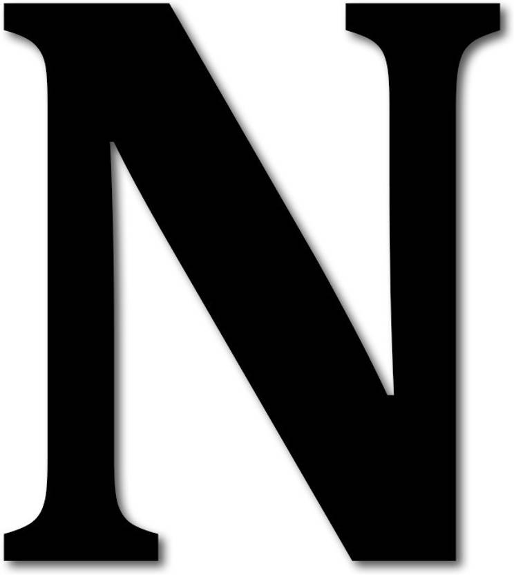 Chalk My Theme 9 Inch Large Wooden Letter N in Black Price in India ...