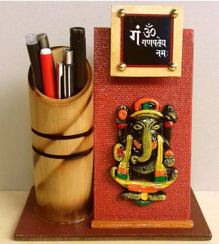 Shilpdhara 3D Handicraft Bamboo pen stand with Ganesha Price in India ...