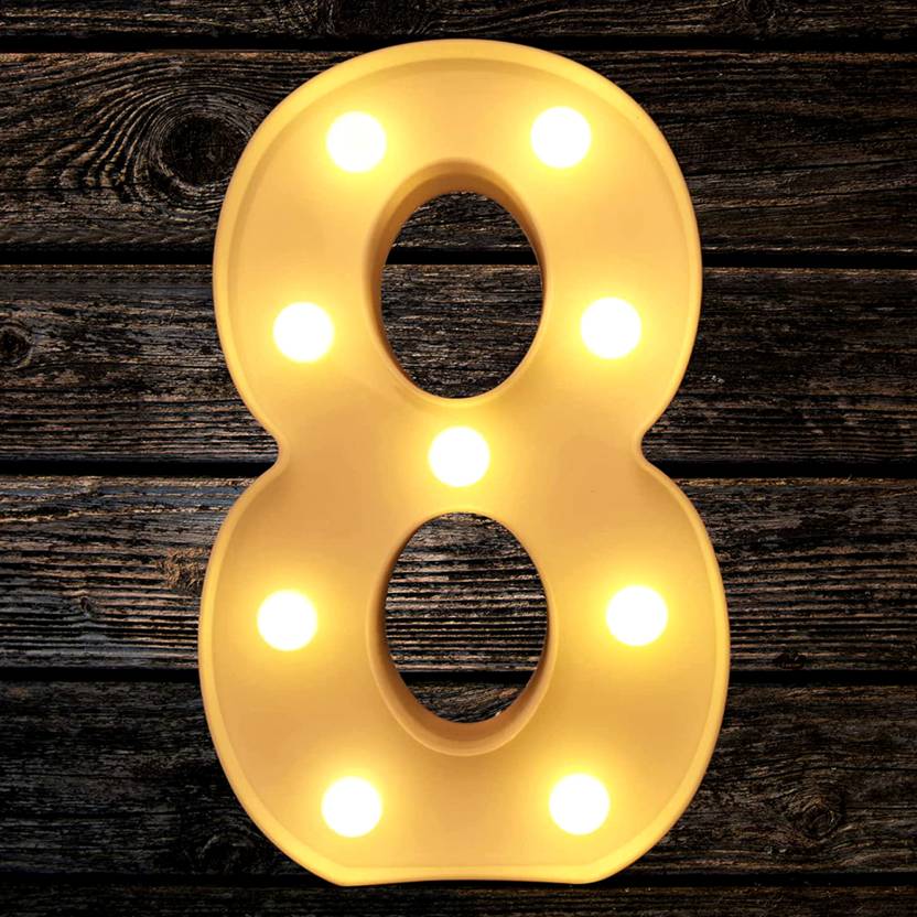 Shopperskart LED Marquee Number 8/Eight for Birthday Anniversary Party ...