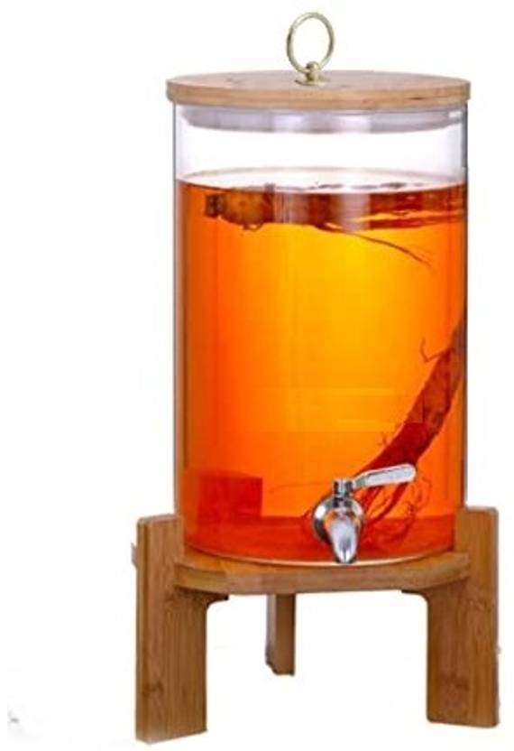 IndusBay 5 Liter Glass Water Juice Beer Tank Jar Dispenser with Stand ...
