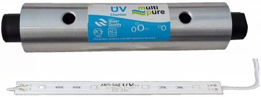 AQUA Stainless Steel Ro UV Chamber Set With 8" UV LED Light Solid ...