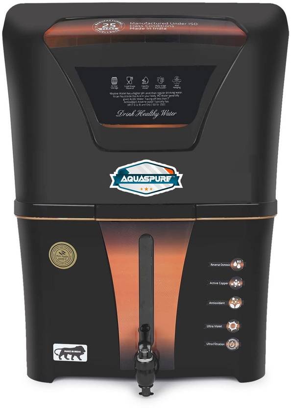 Aquaspure Alkaline + ORP with Active Copper + Ro + UV + TDS Adjuster RO ...