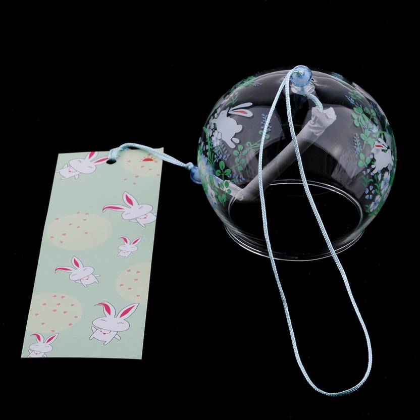 BNF Japanese Style Glass Windchime Hanging Blessing Bells Home Wind Chimes 10 Glass Windchime ...