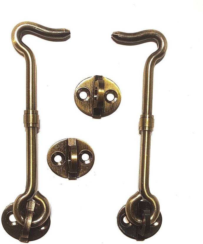 DUNOX BRASS WINDOW HOOKS / GATE HOOKS (ROUND HOOK) (4 INCH, ANTIQUE ...
