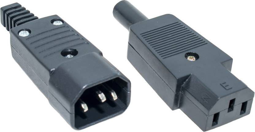 Ovicart Computer SMPS 3 Pin Male Female Plug 250v 10a Black 1 Pair 3 ...