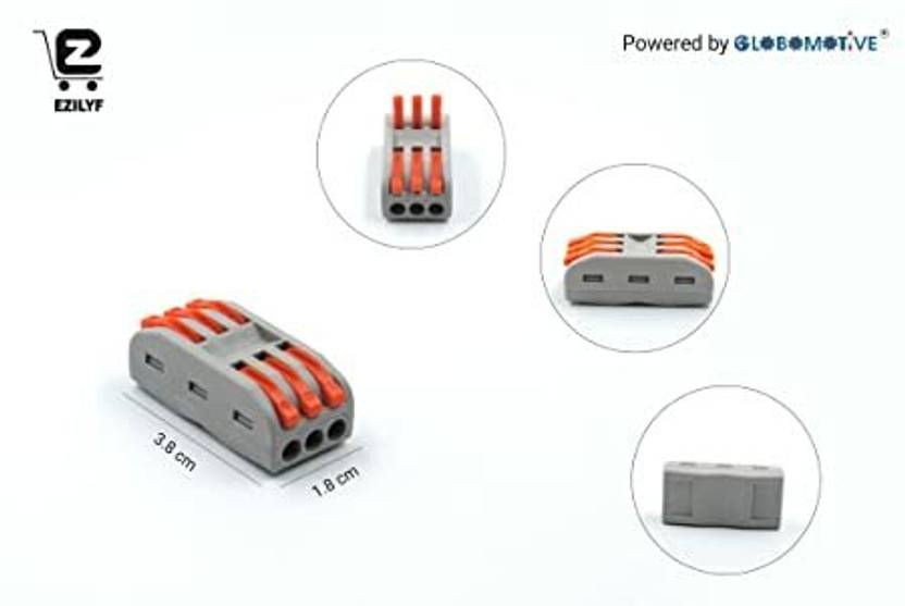 GLOBOMOTIVE Universal Compact Wiring Conductor 3 Circuit Inline Splices ...