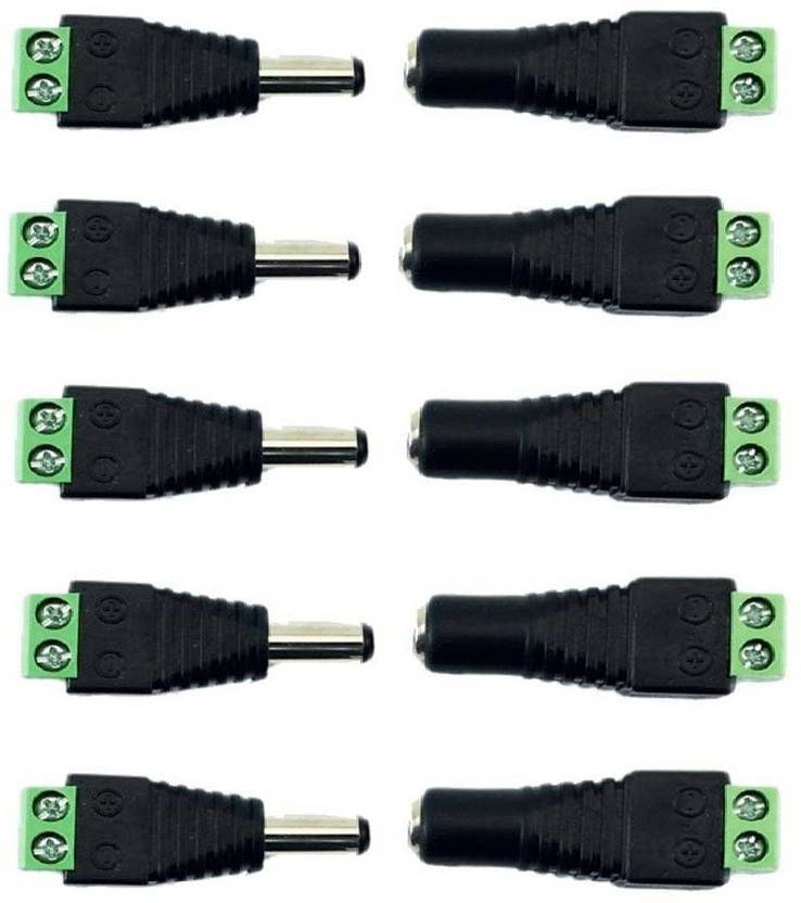 ATEKT DC Power Male & Female Jack Terminal DC Connectors(5 Male + 5 ...