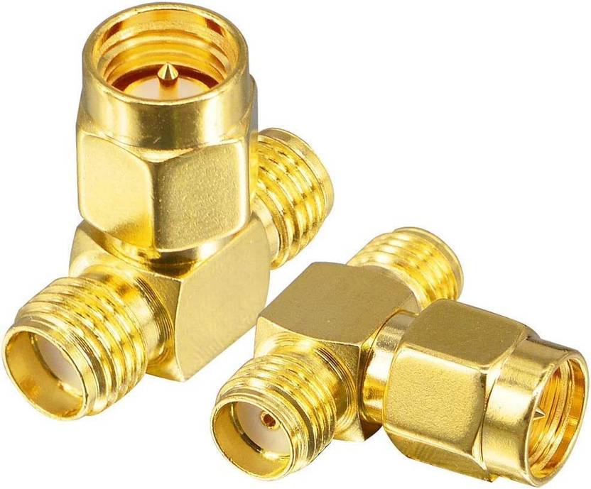 Netboon SMA Male to Dual SMA Female Coax Cable Tee Adapter Splitter ...