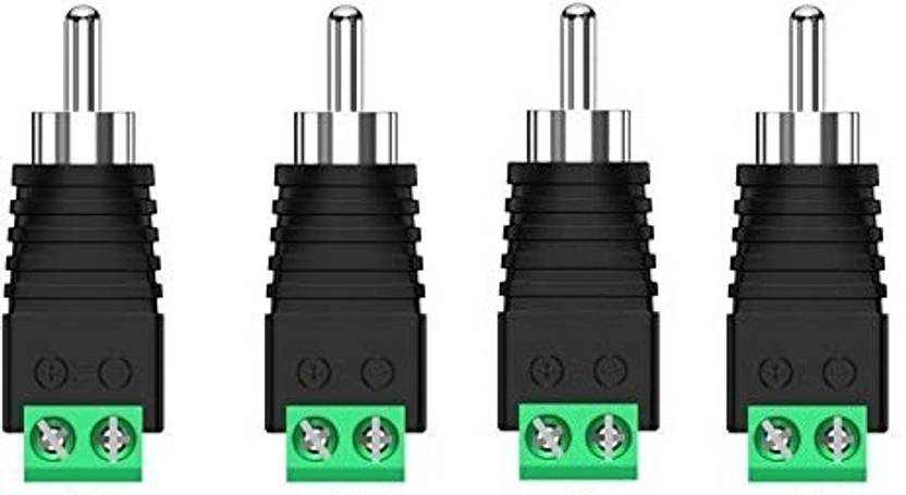 atekt RCA Plugs for Speaker Wire, RCA to AV Screw Terminal Connector,PACK OF 4 AV Phono RCA Male ...