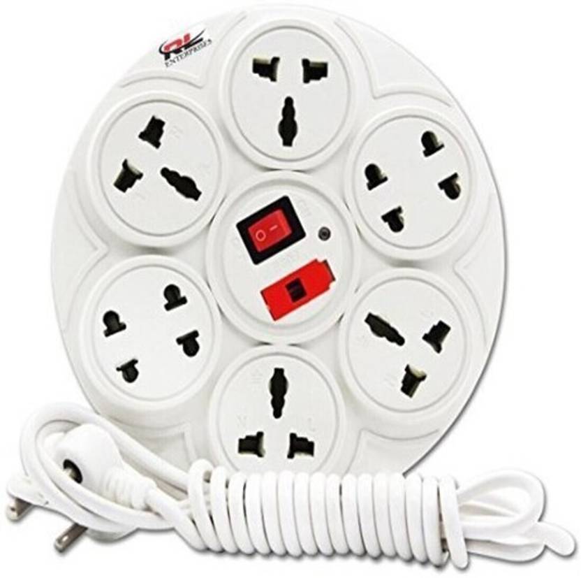 WUKAYA power strip 8 Socket Extension Boards (White, 2 m) Workstation ...