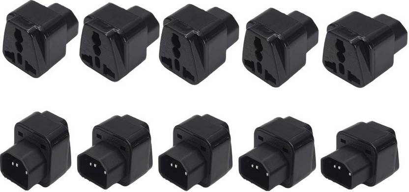 FENTICO IEC C14 Male to Universal Female Socket Power Adapter AC110 ...