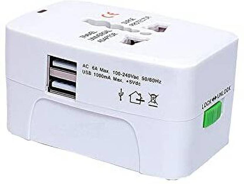 Trio group Smart All in One International Adapter with Two USB Charging ...