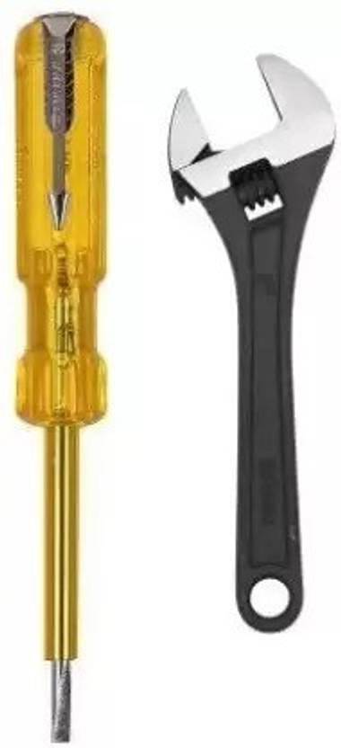 vyas Adjustable Single Sided Open End Wrench With Analog Voltage Tester ...