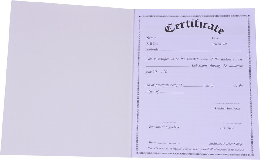 Classmate Blank Index Page