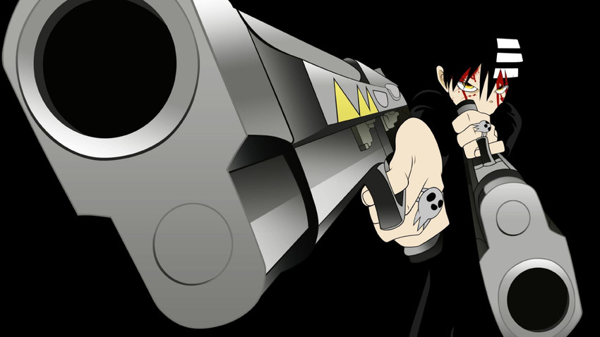 Anime Guy With Brown Hair And Gun
