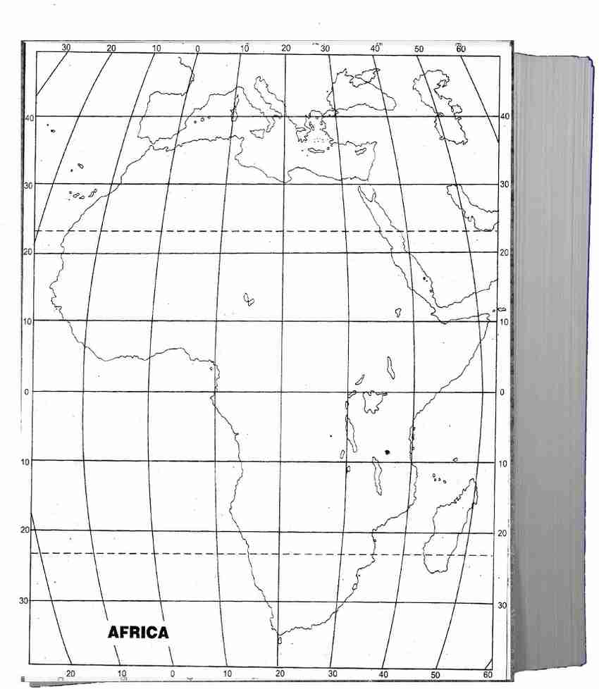 Africa Physical Map Black And White