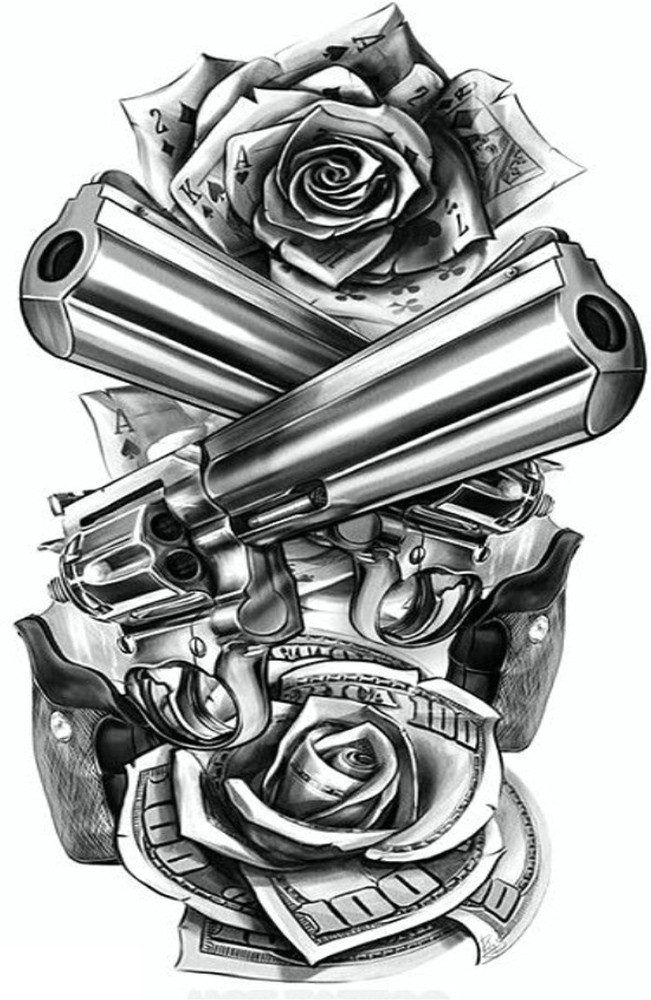 Revolver Rose Tattoo Design