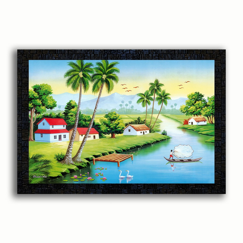 Easy Village Scenery Painting