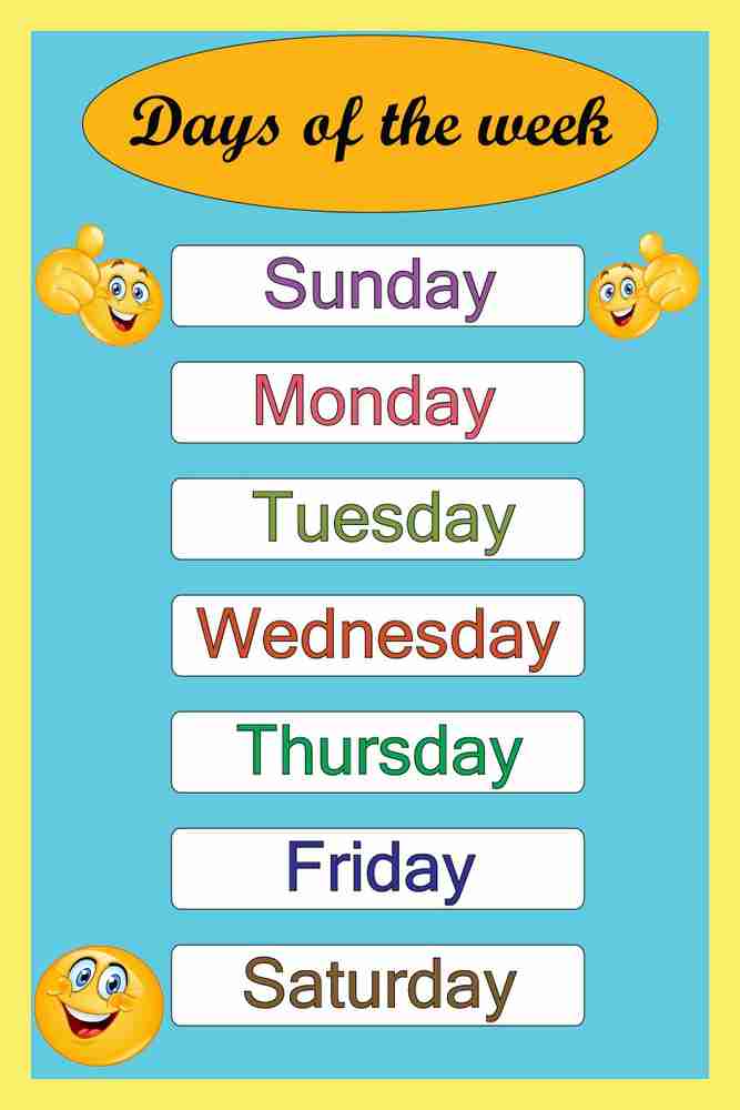 Days Of The Week Printable Chart