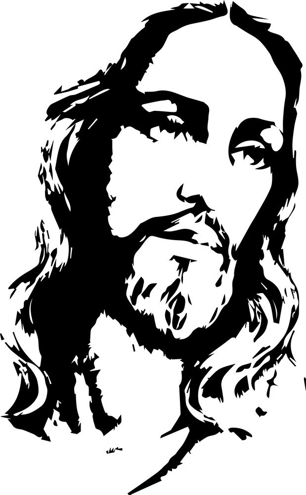 Jesus Black And White Drawing