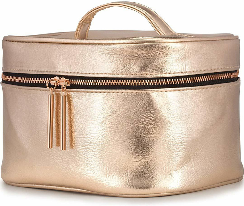 Gold Metallic Makeup Bag | Saubhaya Makeup
