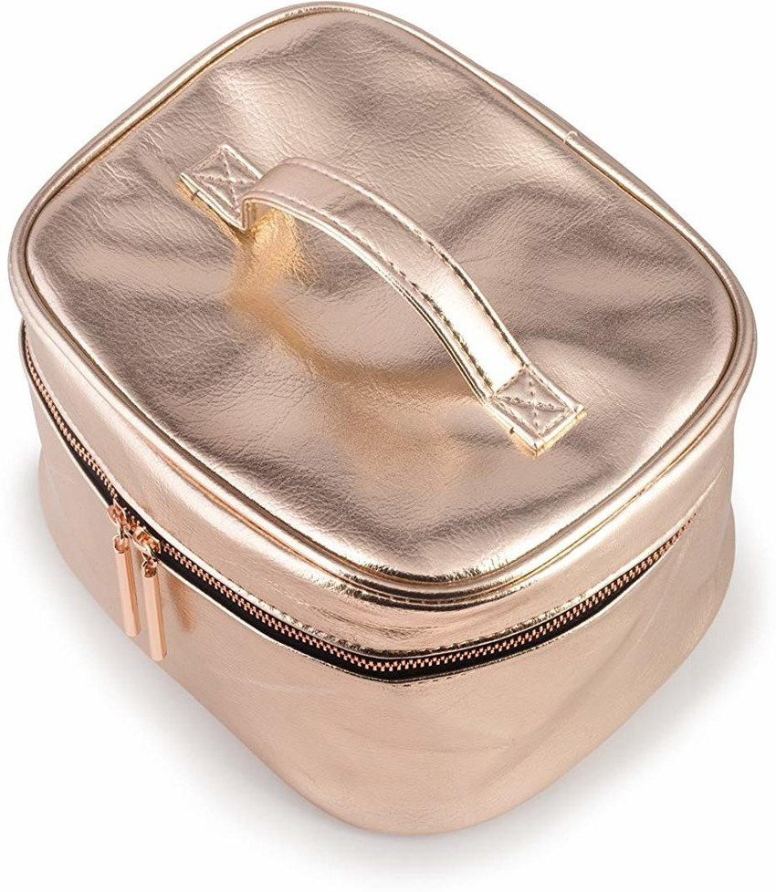 Gold Metallic Makeup Bag | Saubhaya Makeup