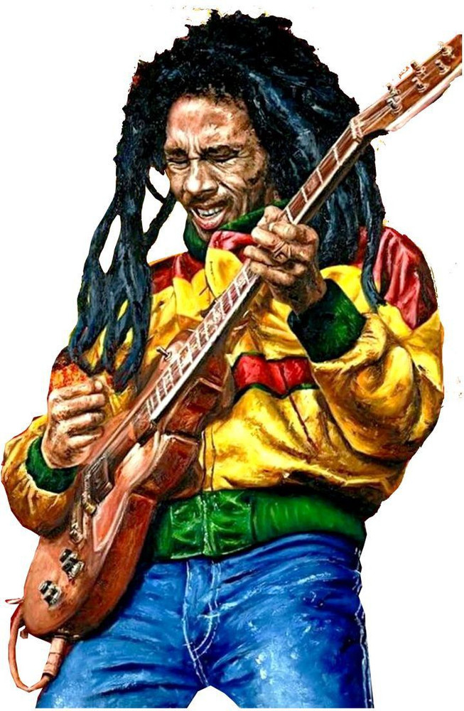 Bob Marley Playing Guitar