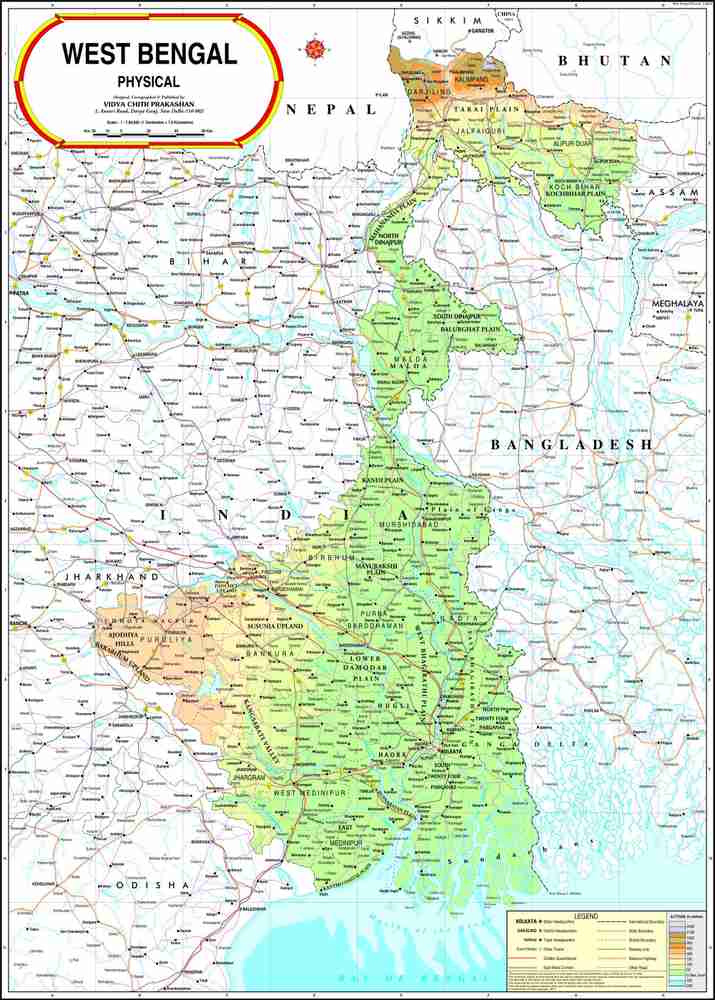 West Bengal District Map, West Bengal Political Map, 53% OFF