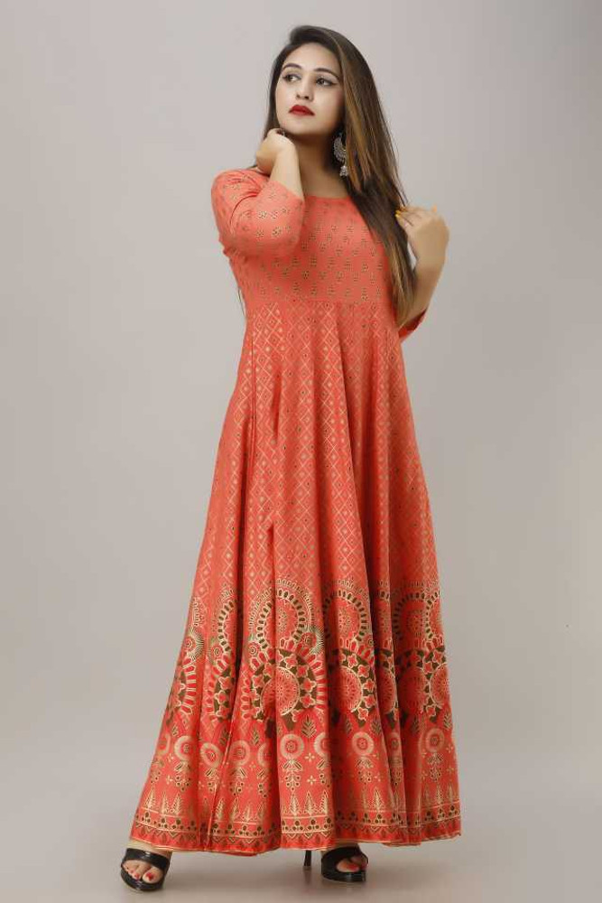 Peach Color Indian Dresses