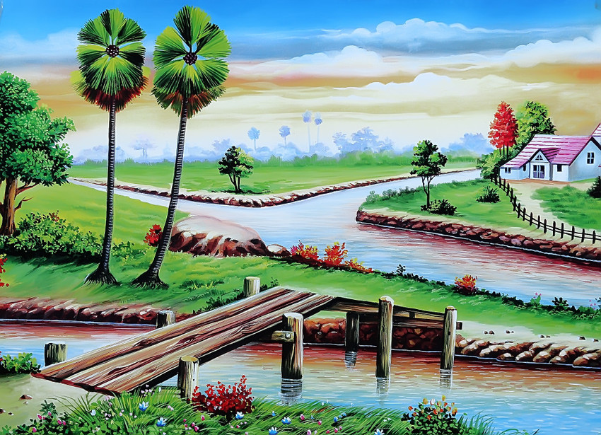 Village Scene Paintings