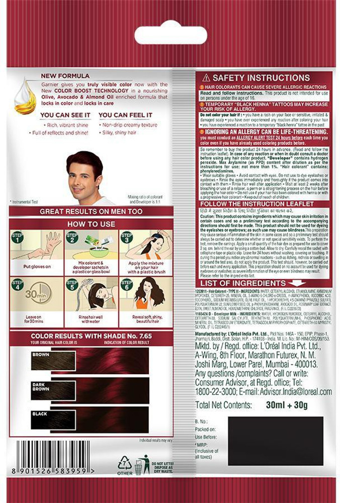 Garnier Red Hair Color Chart