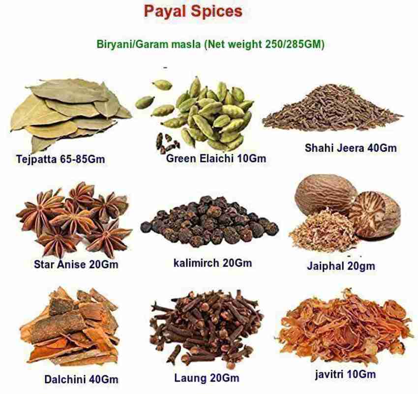 Whole Garam Masala Ingredients