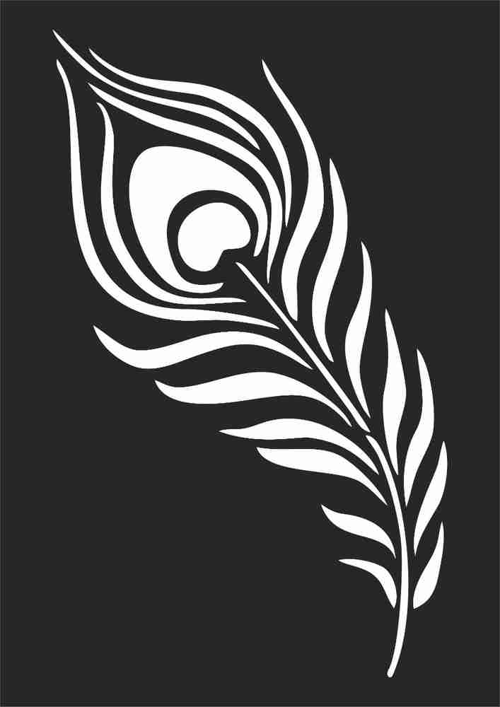 Simple Peacock Feather Outline
