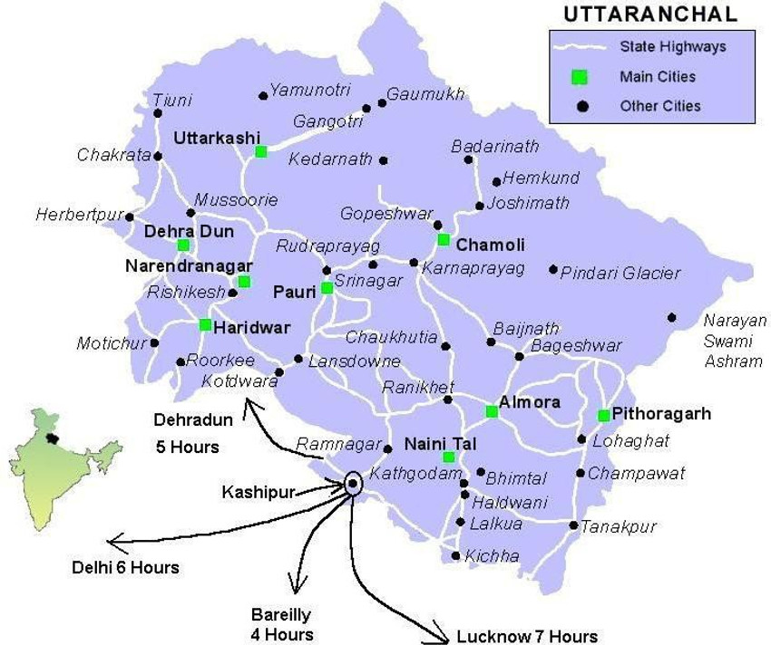 Uttarakhand Map