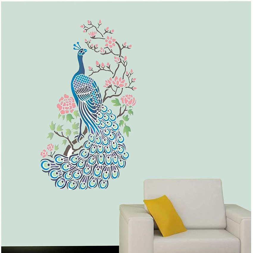 Peacock Wall Stencil