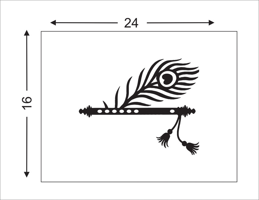 Krishna Flute Clipart Black And White