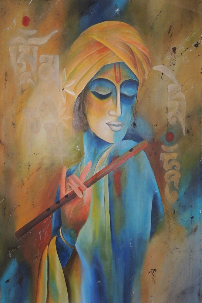Abstract Paintings Of Lord Krishna And Radha