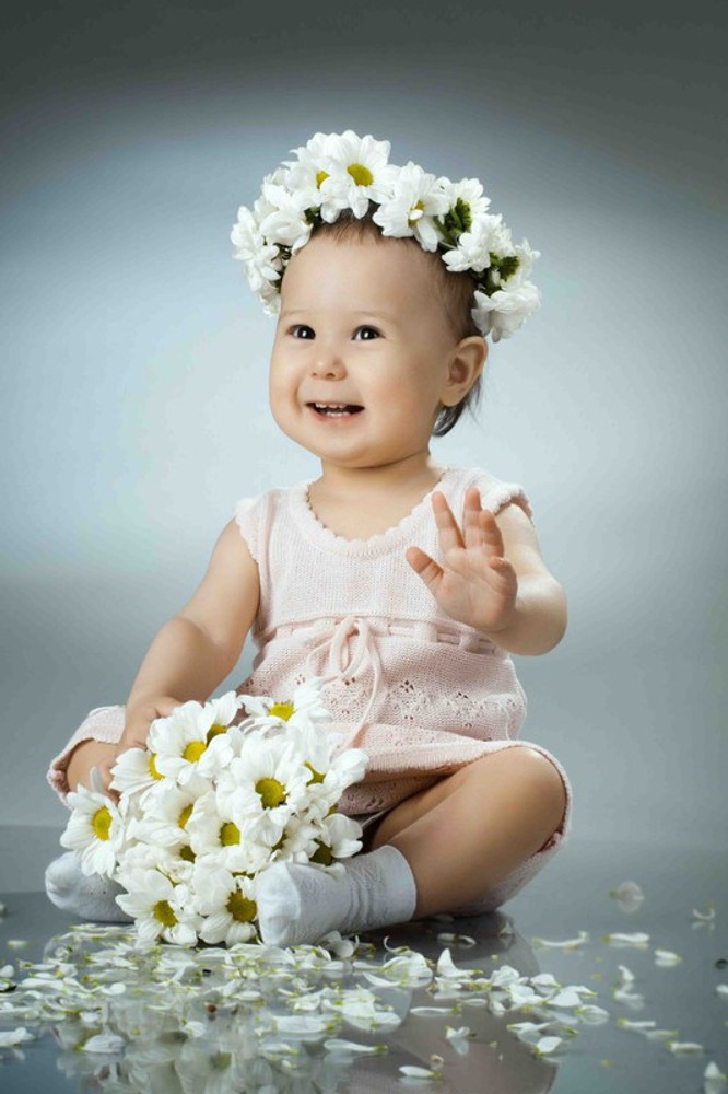 Cute Baby With Flowers