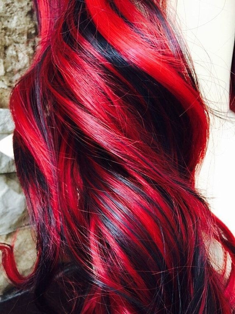 Natural Red Hair With Black Lowlights