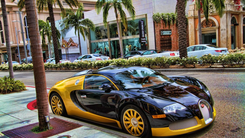 Bugatti Veyron Black And Yellow