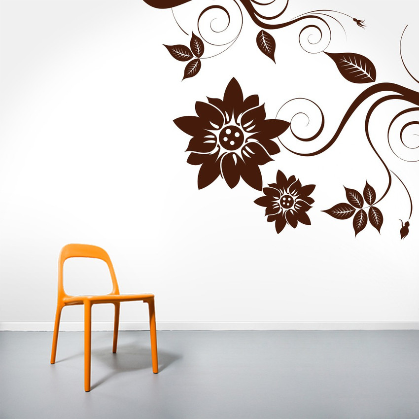 Brown Corner Swirl Designs