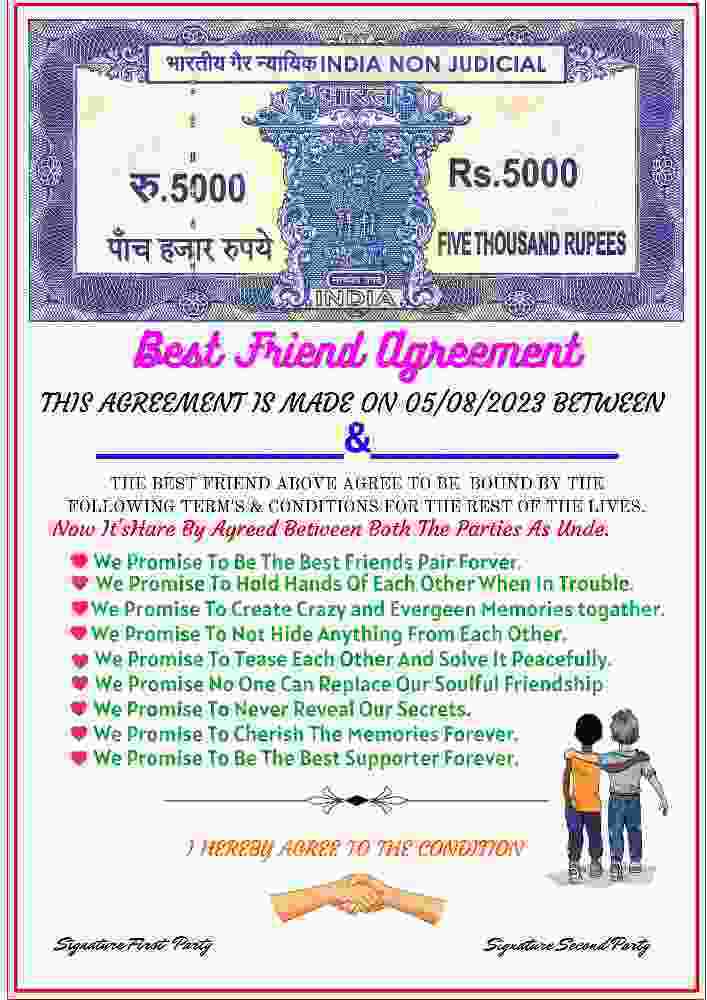 Best Friend Contract Template