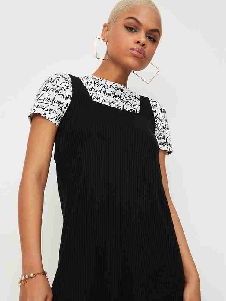 Miss Selfridge Quilted Pinny Dress In Black ASOS, 45% OFF