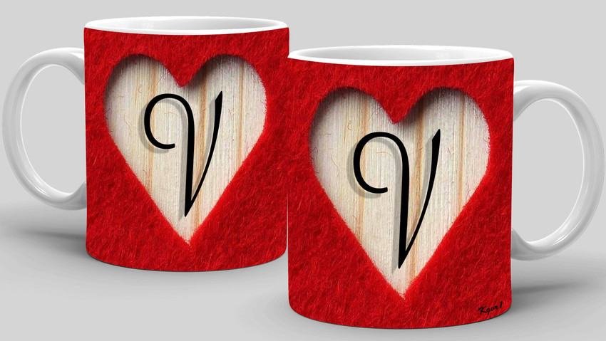 V Alphabet Images In Heart