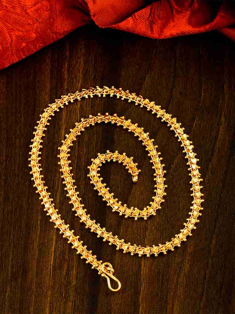 Latest Design Gold Plated Step Chain With Ruby Emerald